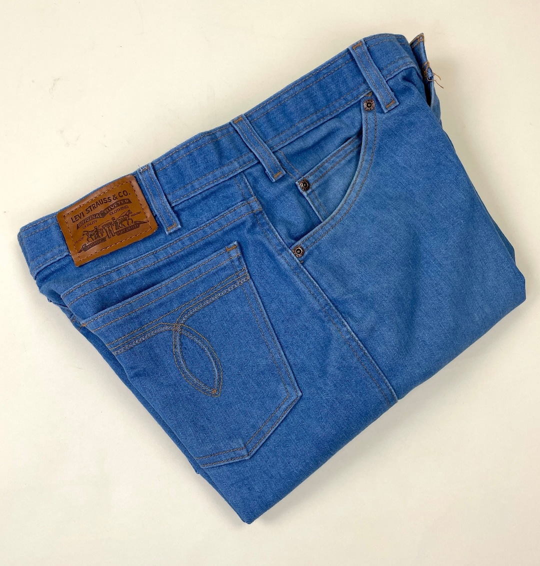 Vintage 1970s Levis Straight Fit Leg Denim Trucker Jeans Pants / 70s ...