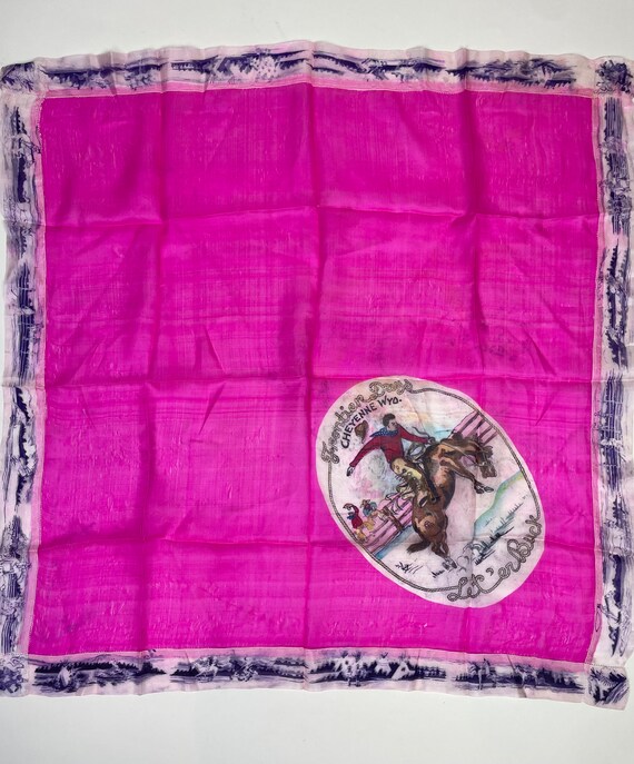 Rare Vintage 1930s Silk Cowboy Rodeo Bandana Scarf / … - Gem