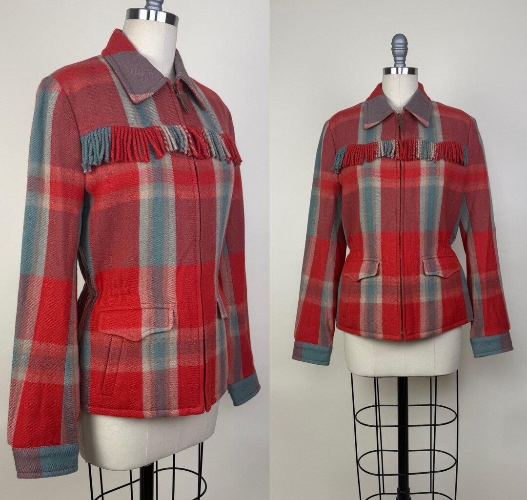 Ralph Lauren Western Plaid Fringe Siesta Jacket Coat / MINT NWT / 1940s ...