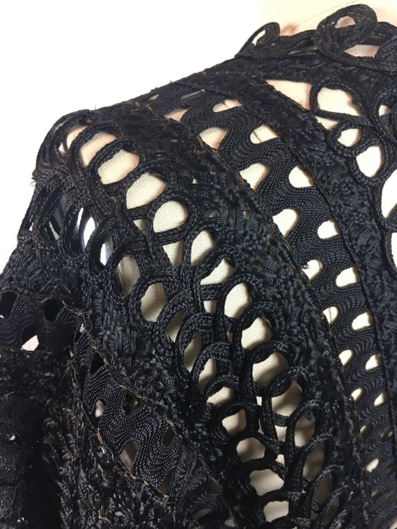 Victorian Black Silk Soutache Ribbon Tape Lace Long J… - Gem