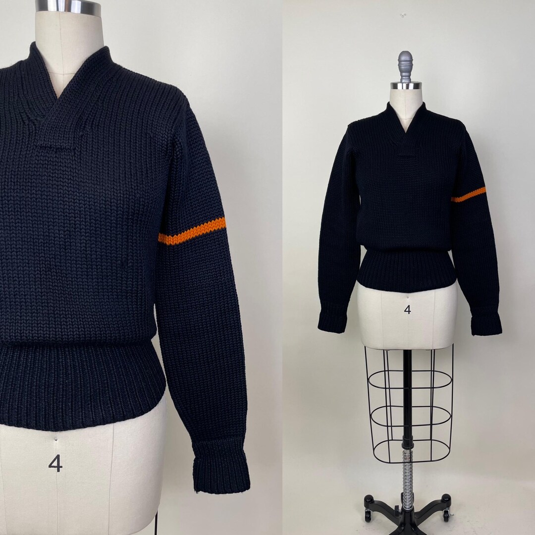 Vintage 1930s Black Wool School Pullover Women's Sweater - Etsy