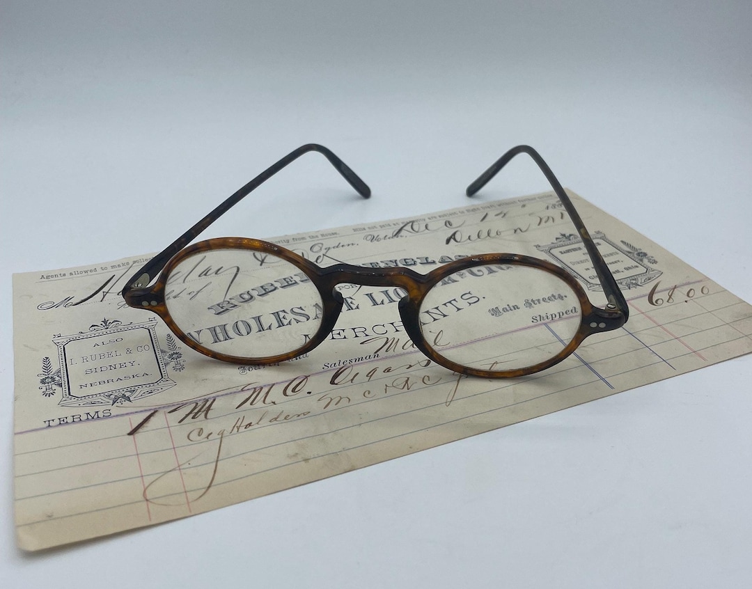 Vintage 1920s 1930s Round Tortoise Shell Eyeglass Frames / 20s 30s ...