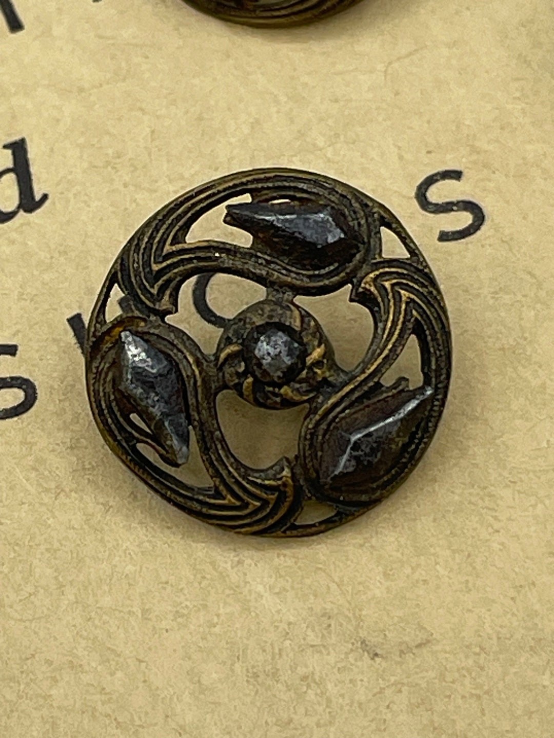 Antique Cut Steel Openwork Metal Art Nouveau Button / 5/8" - Etsy