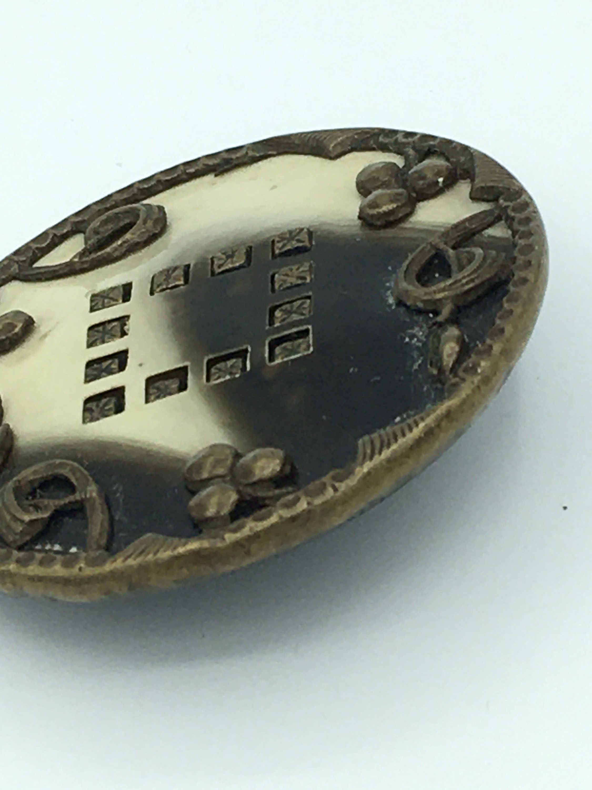 Closures & Fasteners Antique 1850s Celluloid Metal Floral Overlay ...