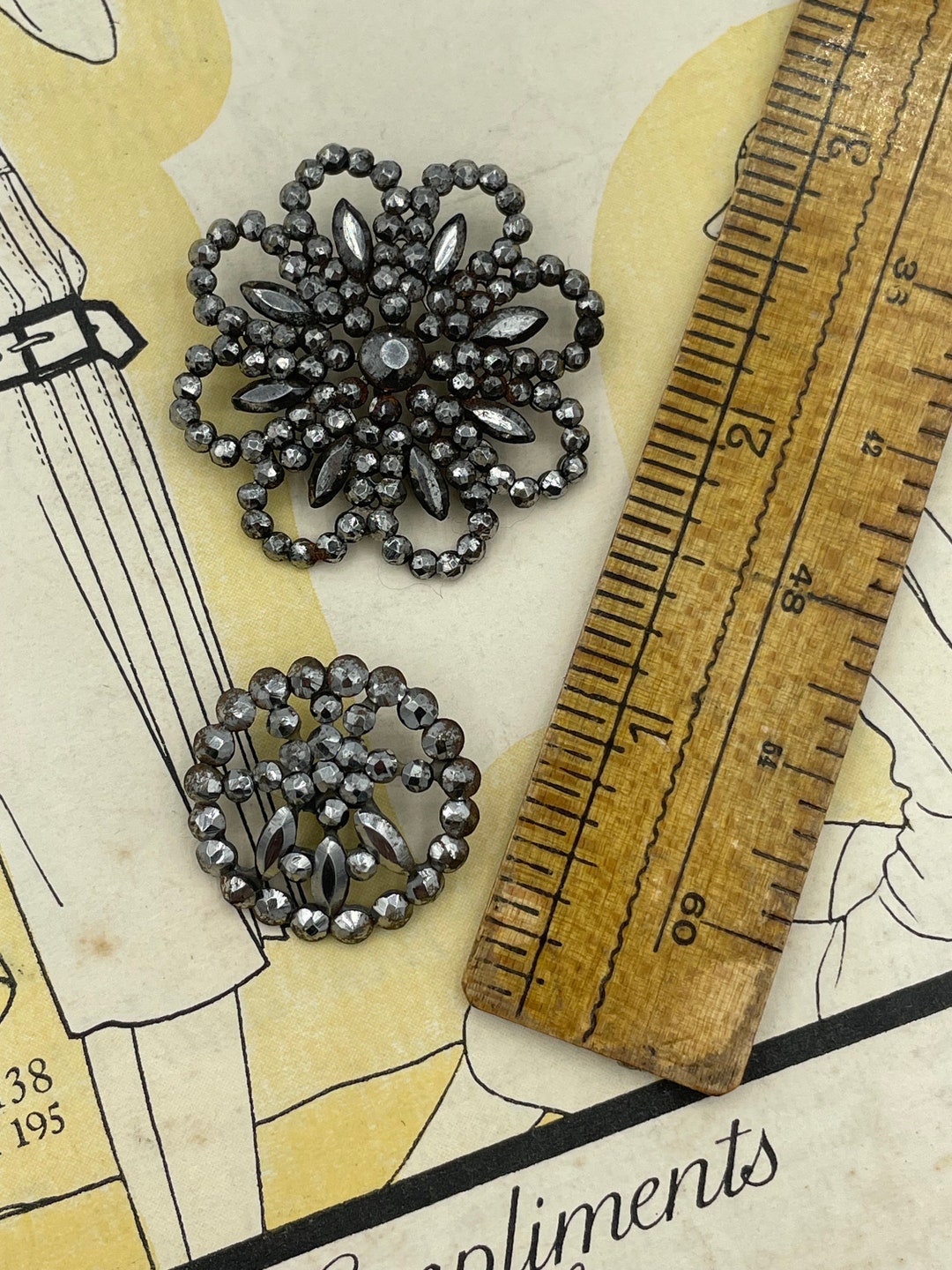 Antique Riveted Faceted Cut Steel Openwork Metal Button - Etsy
