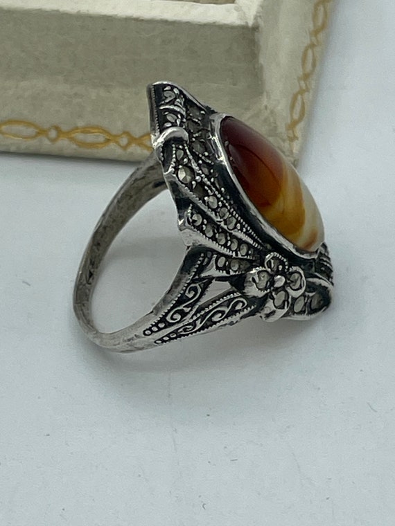 Vintage 1920s 1930s Landscape Agate Sterling Silver M… - Gem