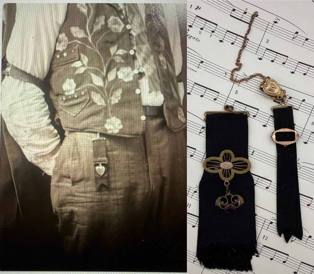Antique Victorian Ribbon Watch Fob Vest Chain / Pocket Watch / Your ...