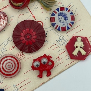 Vintage 1930s 1940s 1940s Red White Goofies Buttons / 30s 40s 50s ...