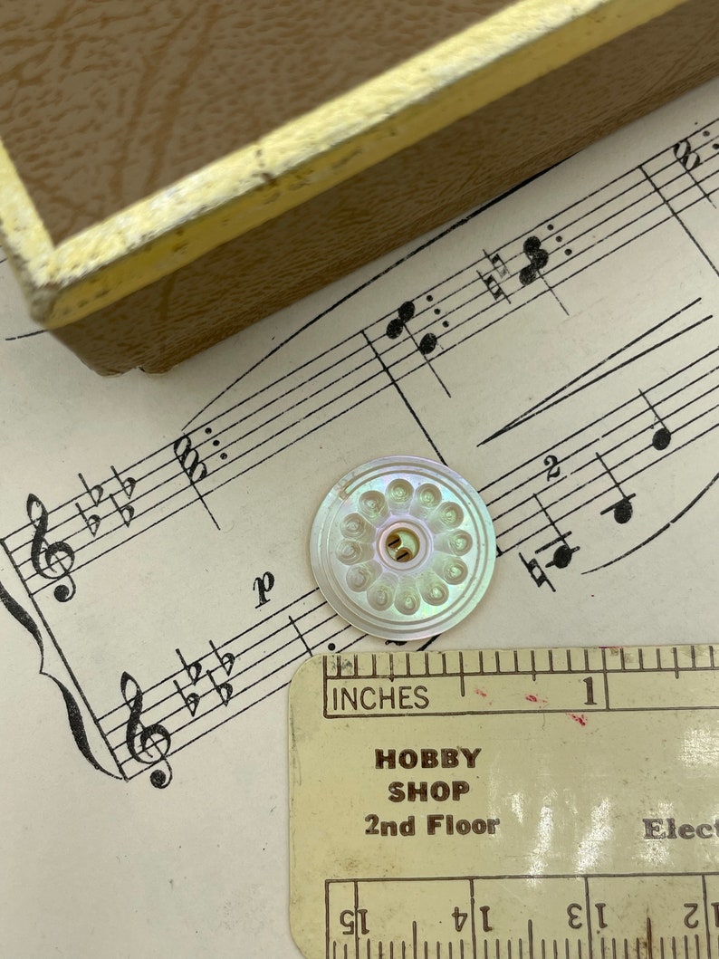Antique Victorian 1800s Pinky Rose Iridescent Etched Shell Button ...