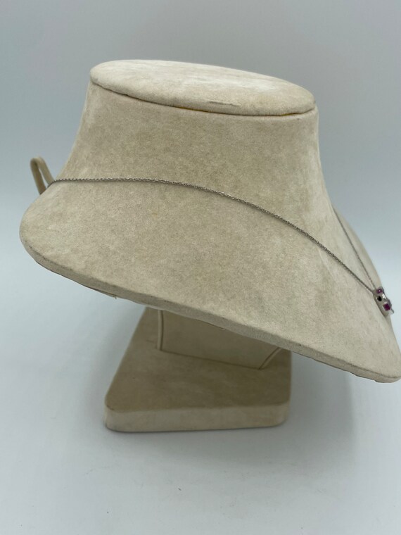 Vintage 14K White Gold Princess Cut Ruby Rubies Diamo… - Gem