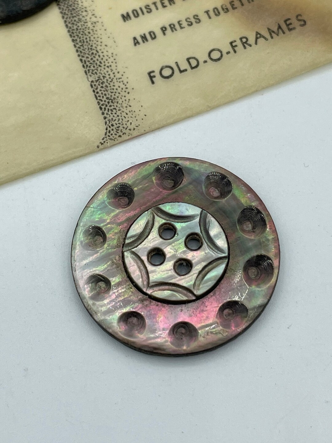 Vintage Antique Victorian 1800s Circular Carved Smokey Pink Pearl ...