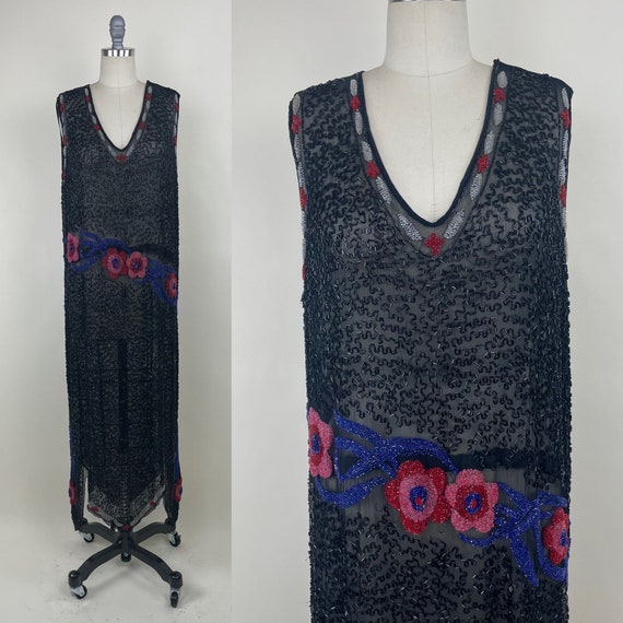 Authentic Vintage 1920s Beaded Flapper Dress / Roarin… - Gem