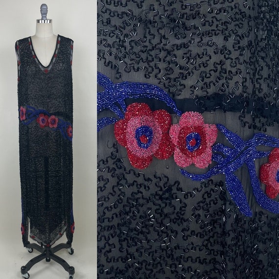 Authentic Vintage 1920s Beaded Flapper Dress / Roarin… - Gem