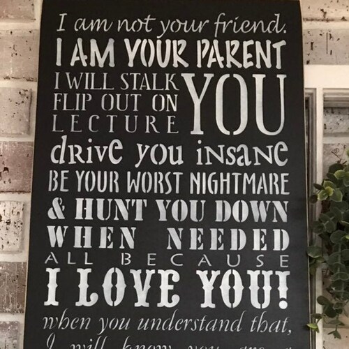 PARENTS PROMISE-I Am Your Parent/hand Painted/ Wood Sign/wall - Etsy