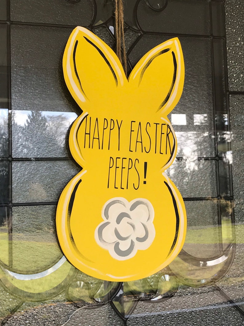 Easter Peep Bunny Door Hanger|happy Easter Door Hanger|front Door ...