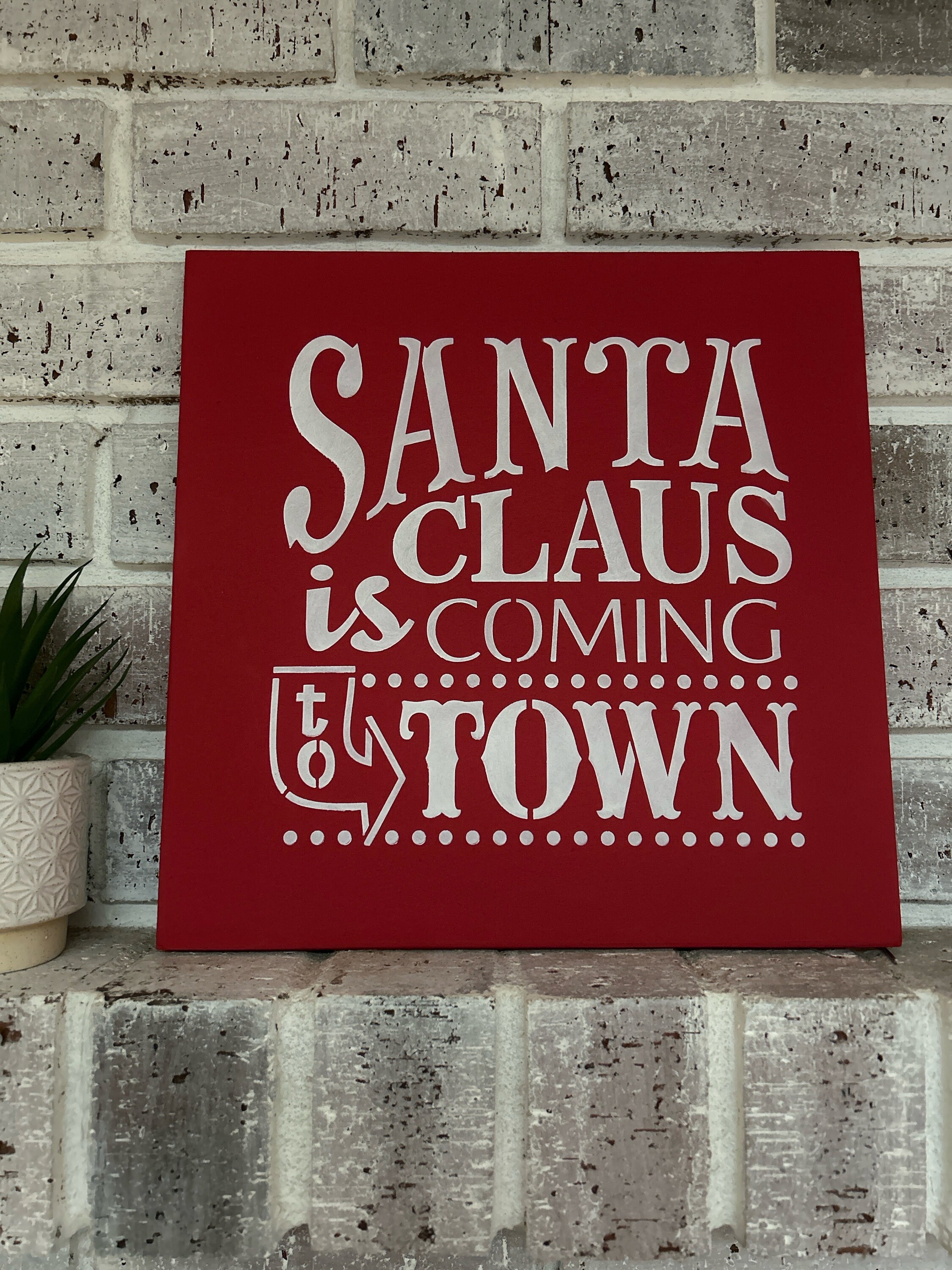 SANTA CLAUS is Coming to Town/hand Painted/ Christmas Sign/santa Sign ...