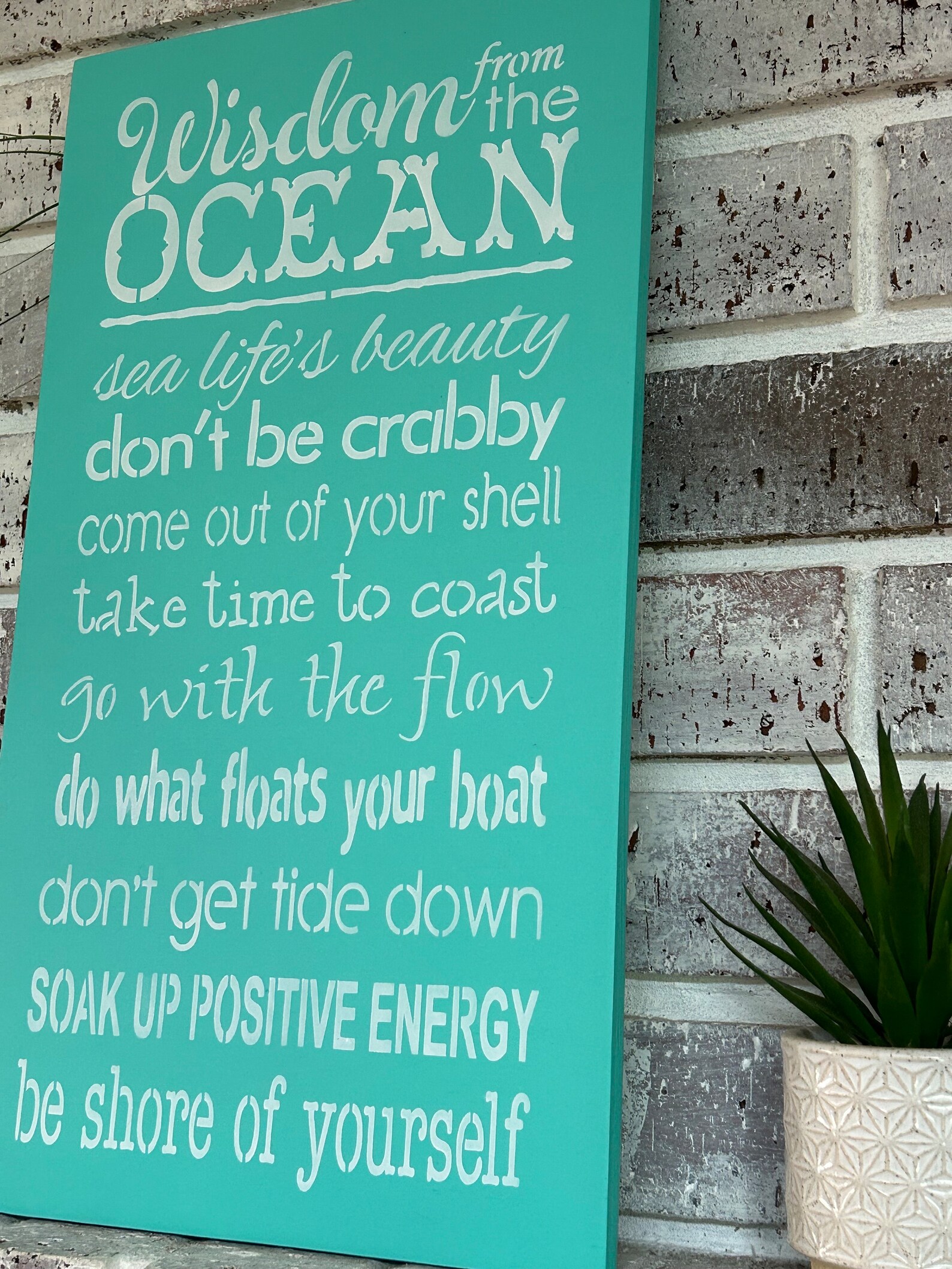 WISDOM From the OCEAN/ Hand Painted/ Wood Sign/wall Decor/ocean/seaside ...