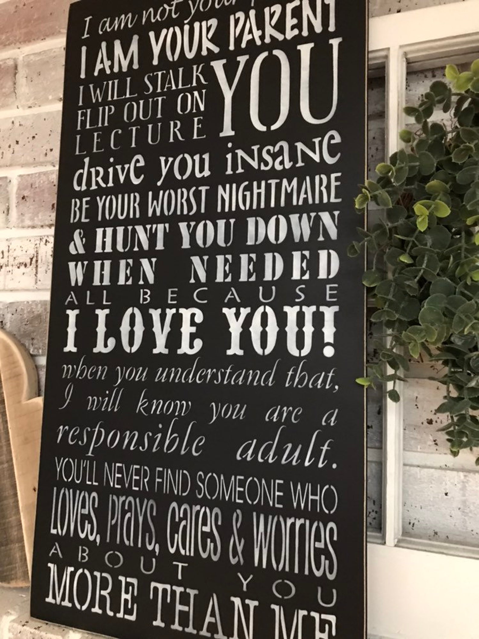 PARENTS PROMISE-I Am Your Parent/hand Painted/ Wood Sign/wall - Etsy ...