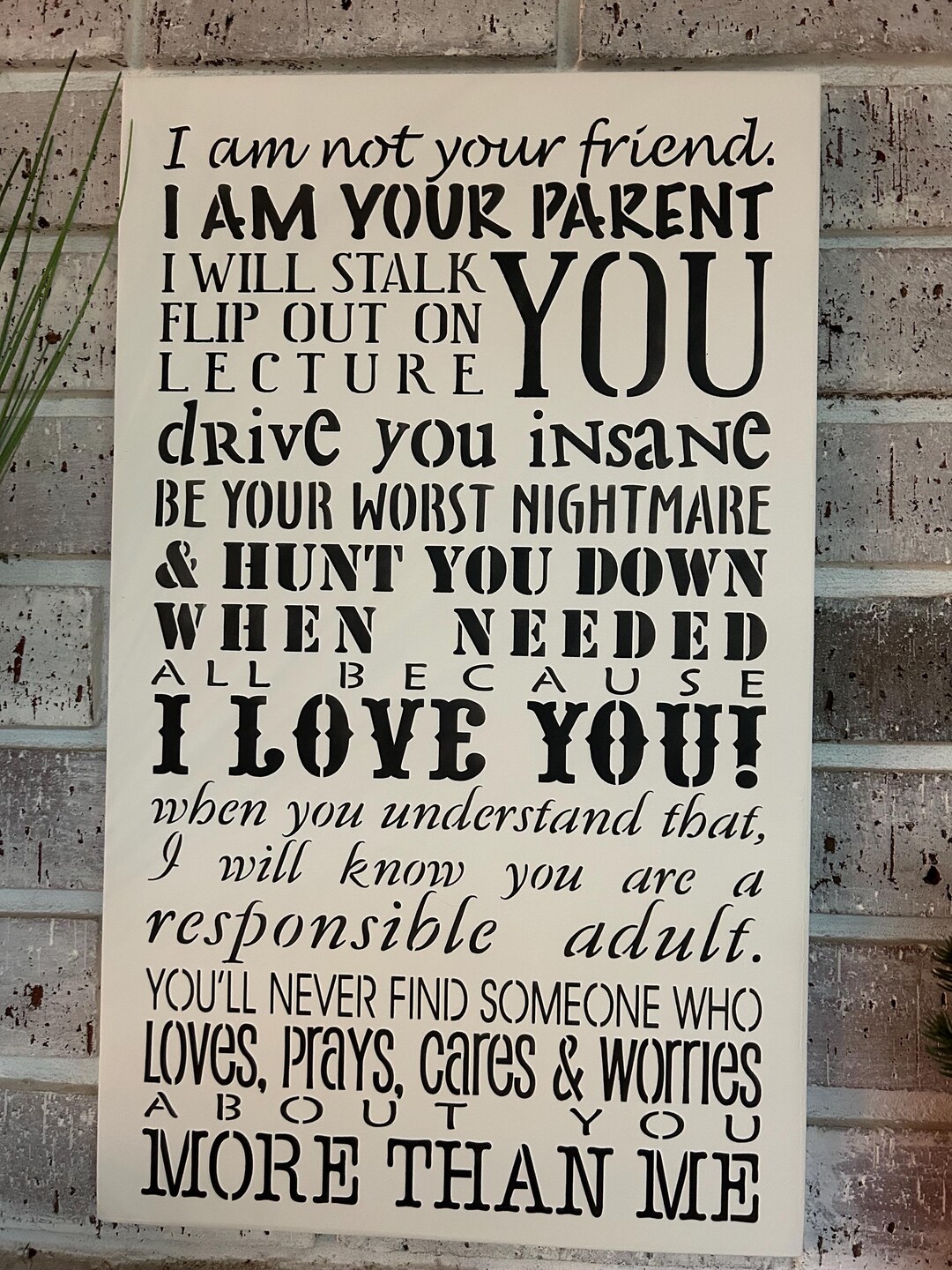 PARENTS PROMISE-I Am Your Parent/hand Painted/ Wood Sign/wall Decor ...