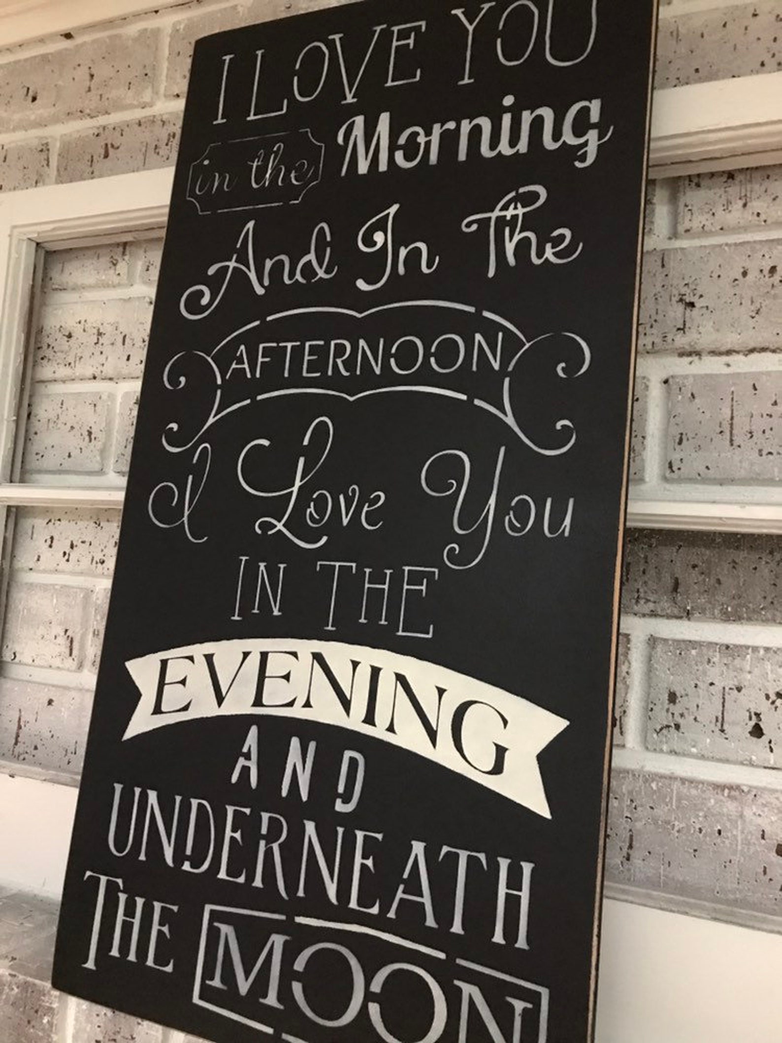 I LOVE YOU in the MorningHand Painted Wood SignHome | Etsy