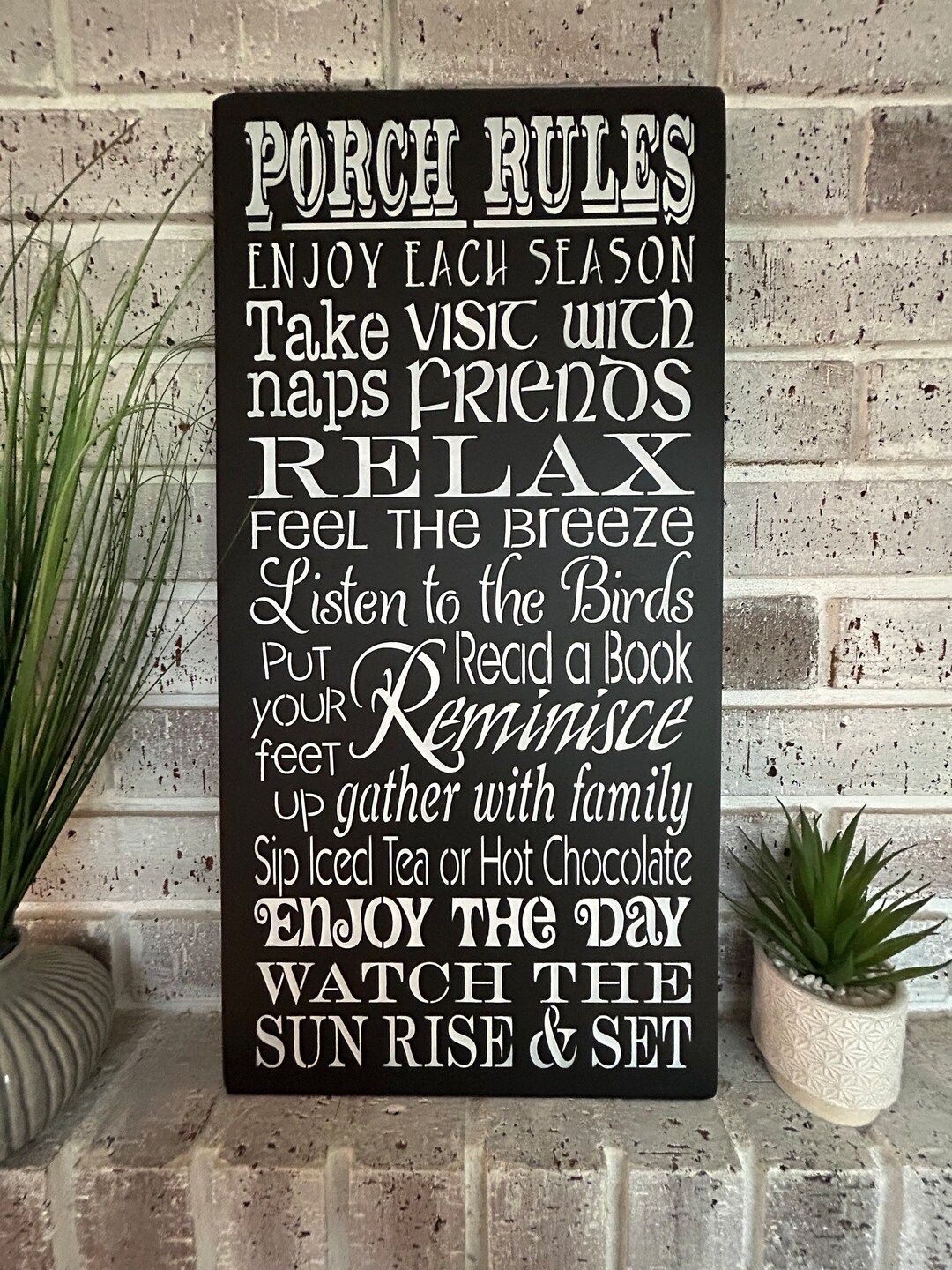 Porch Rules Wood Sign | Wooden Porch Sign | Farmhouse Decor | Porch ...