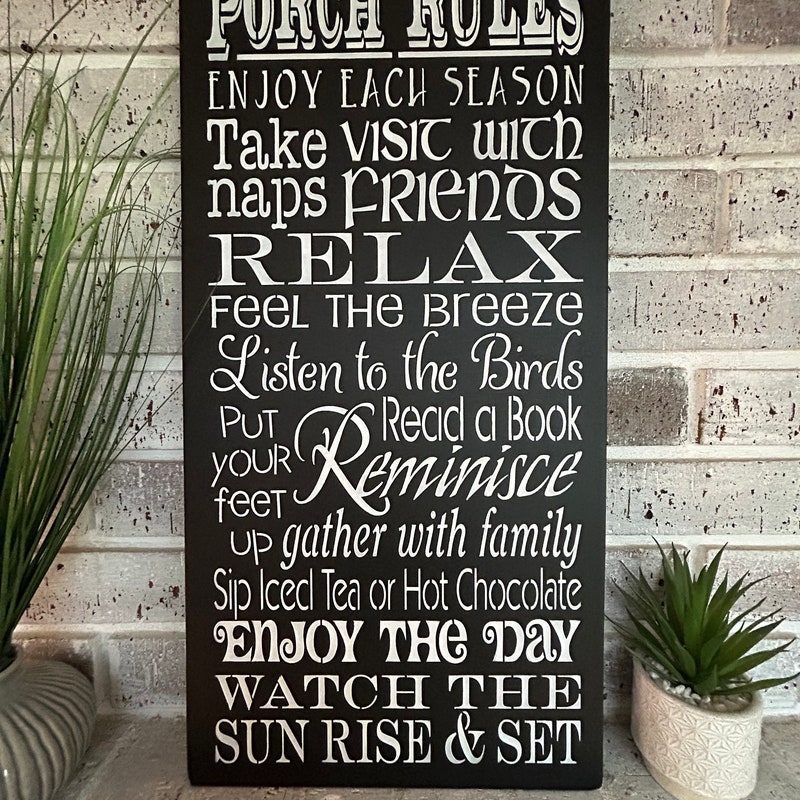 Porch Rules Sign - Etsy