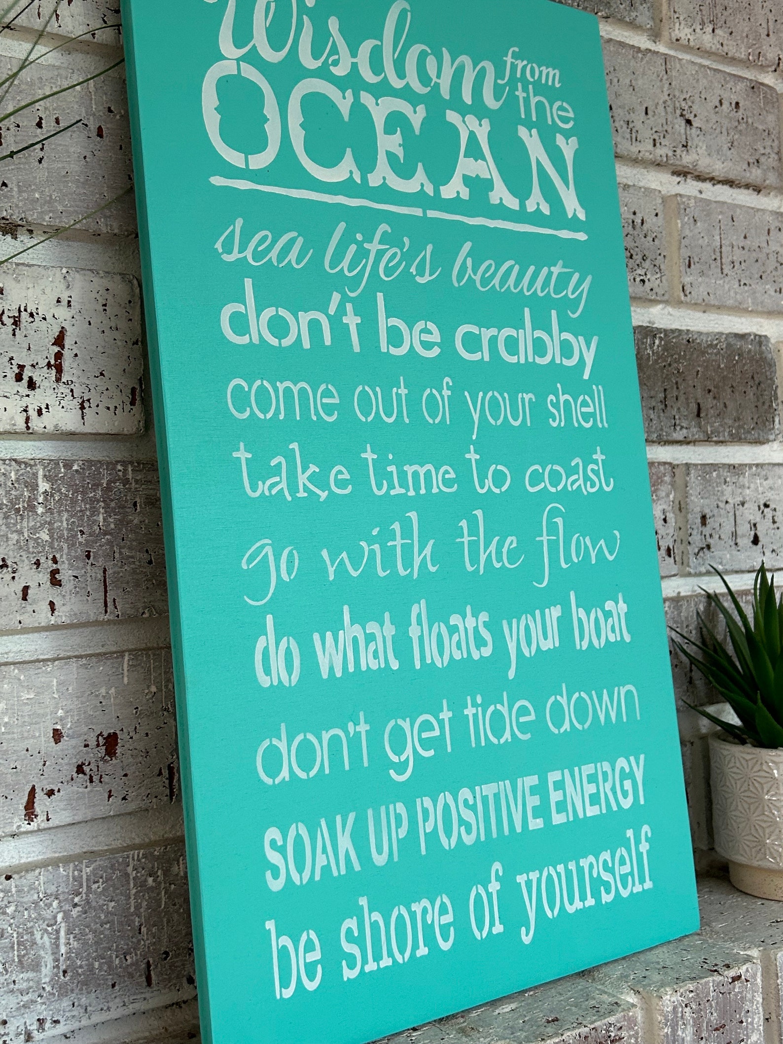 WISDOM From the OCEAN/ Hand Painted/ Wood Sign/wall Decor/ocean/seaside ...