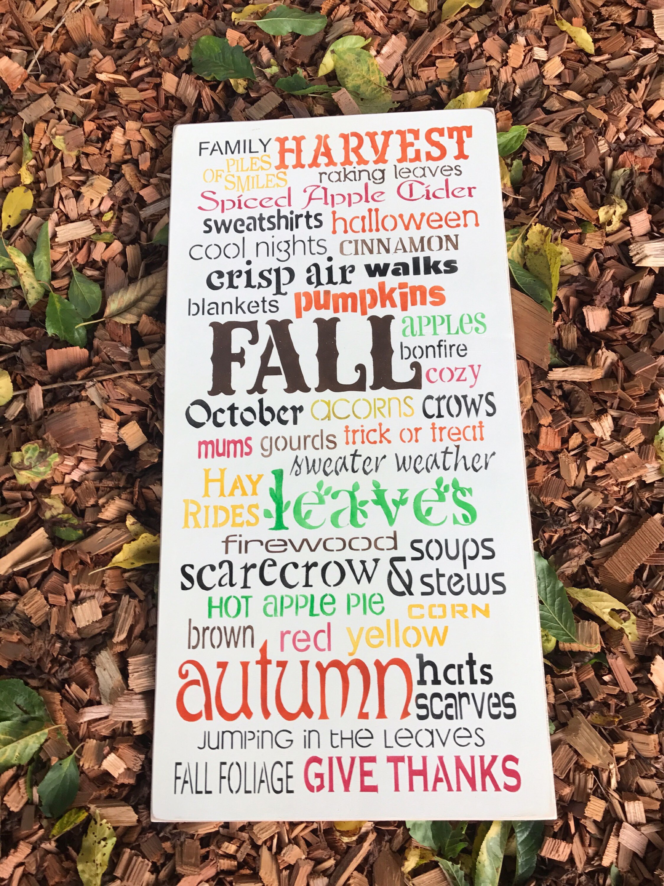 Fall//autumn//harvest//hand Painted//wood Sign//wall Decor//12"x 24" - Etsy