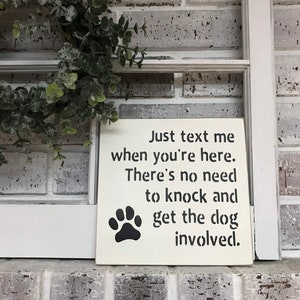 Just Text Me|do Not Knock Sign|dog Involved|funny Door Sign|dog Warning ...