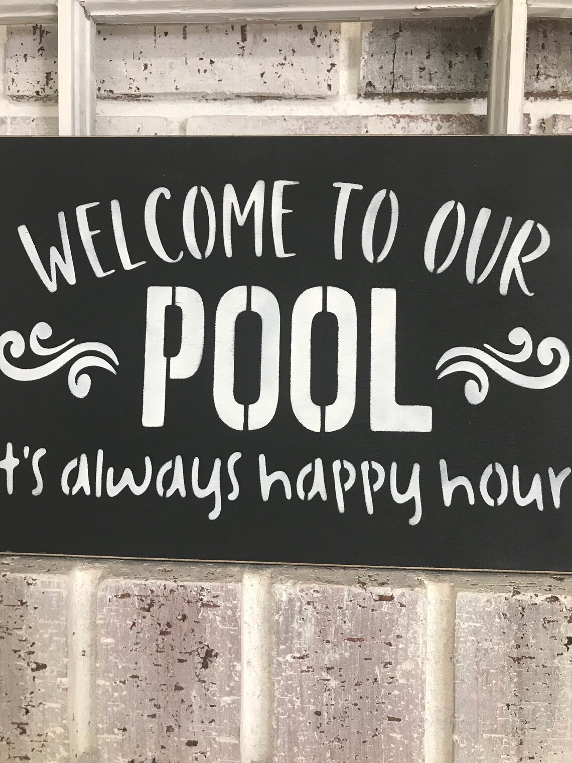 Welcome to Our Pool, It's Always Happy Hour, Summer Decor, Pool Sign ...
