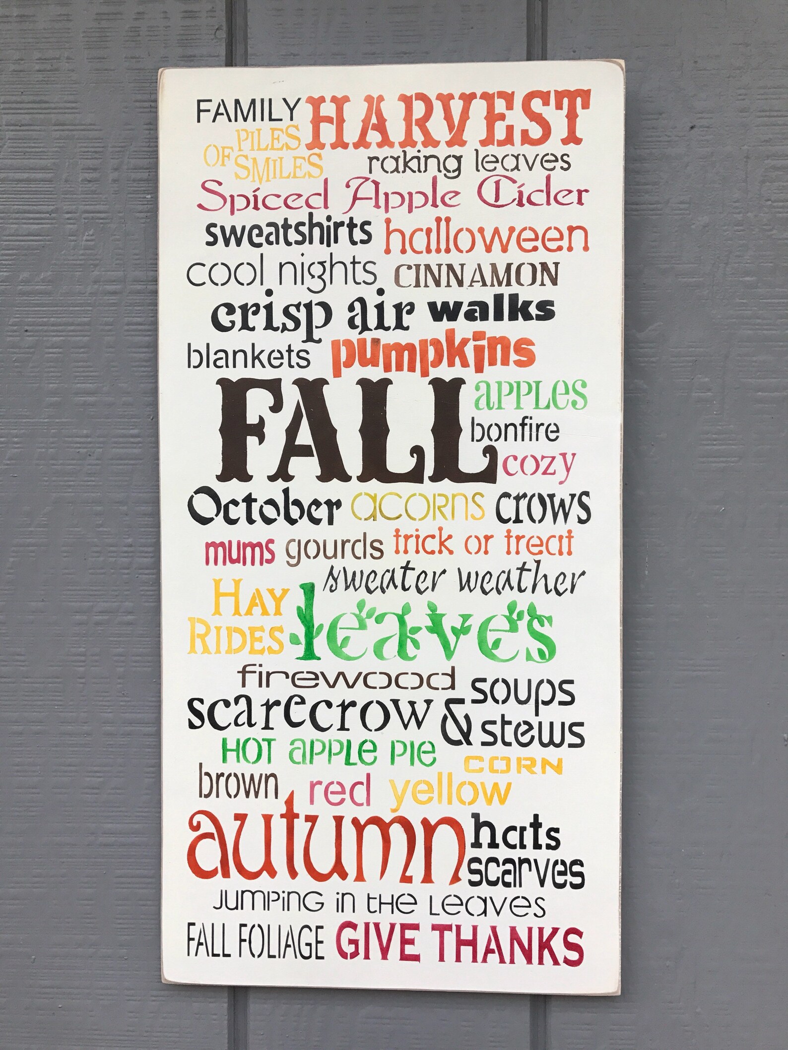 FALL//Autumn//Harvest//Hand Painted//Wood Sign//Wall | Etsy