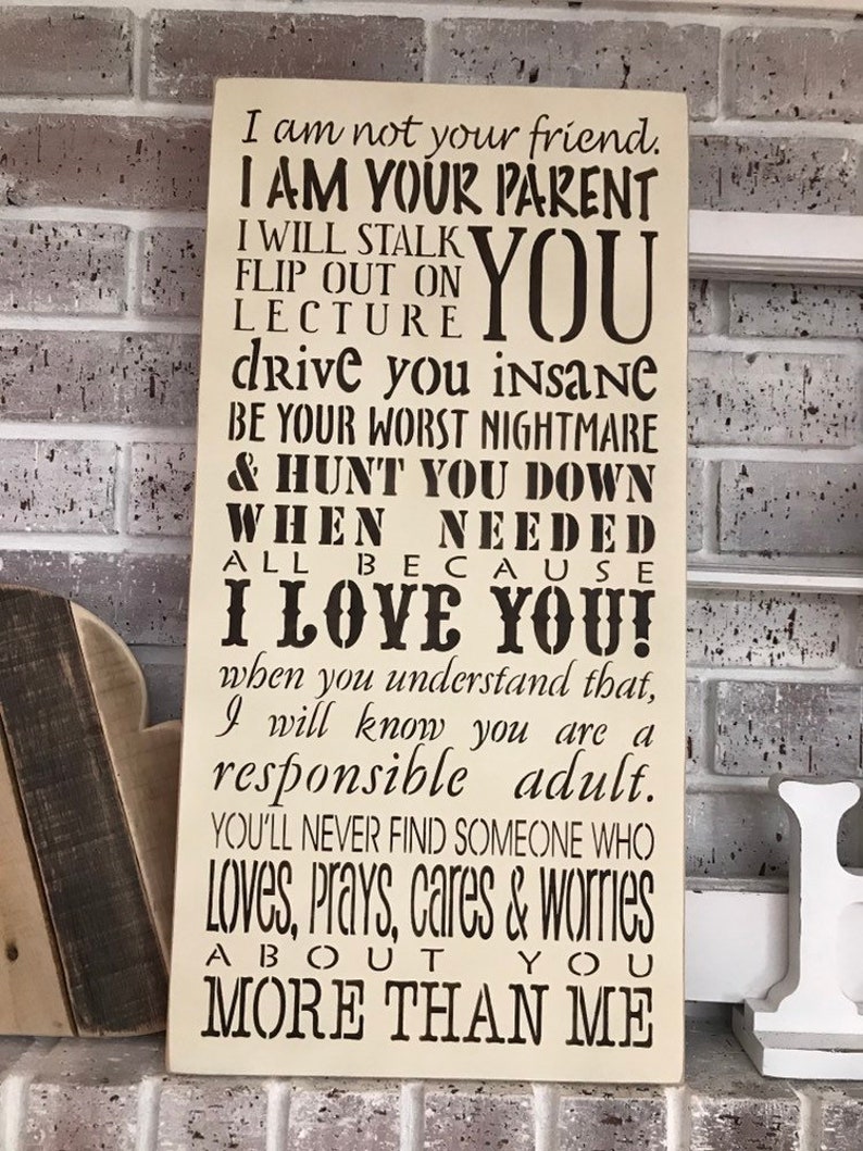 PARENTS PROMISE-I am your Parent/Hand Painted/ Wood Sign/Wall | Etsy