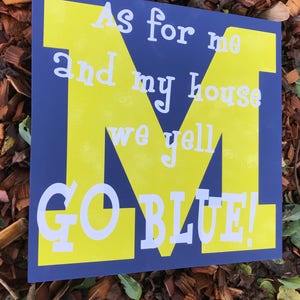 Michigan Sign/university of Michigan/ Wolverines Sign/go Blue/wood Sign ...