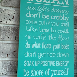 WISDOM From the OCEAN/ Hand Painted/ Wood Sign/wall Decor/ocean/seaside ...