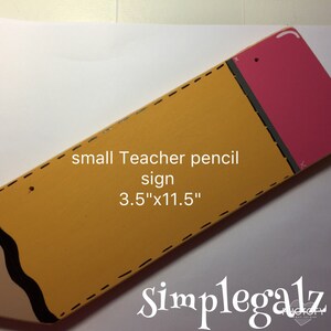 Teacher Pencil Signpersonalizedhand Paintedvinylclassroom Decorteacher ...