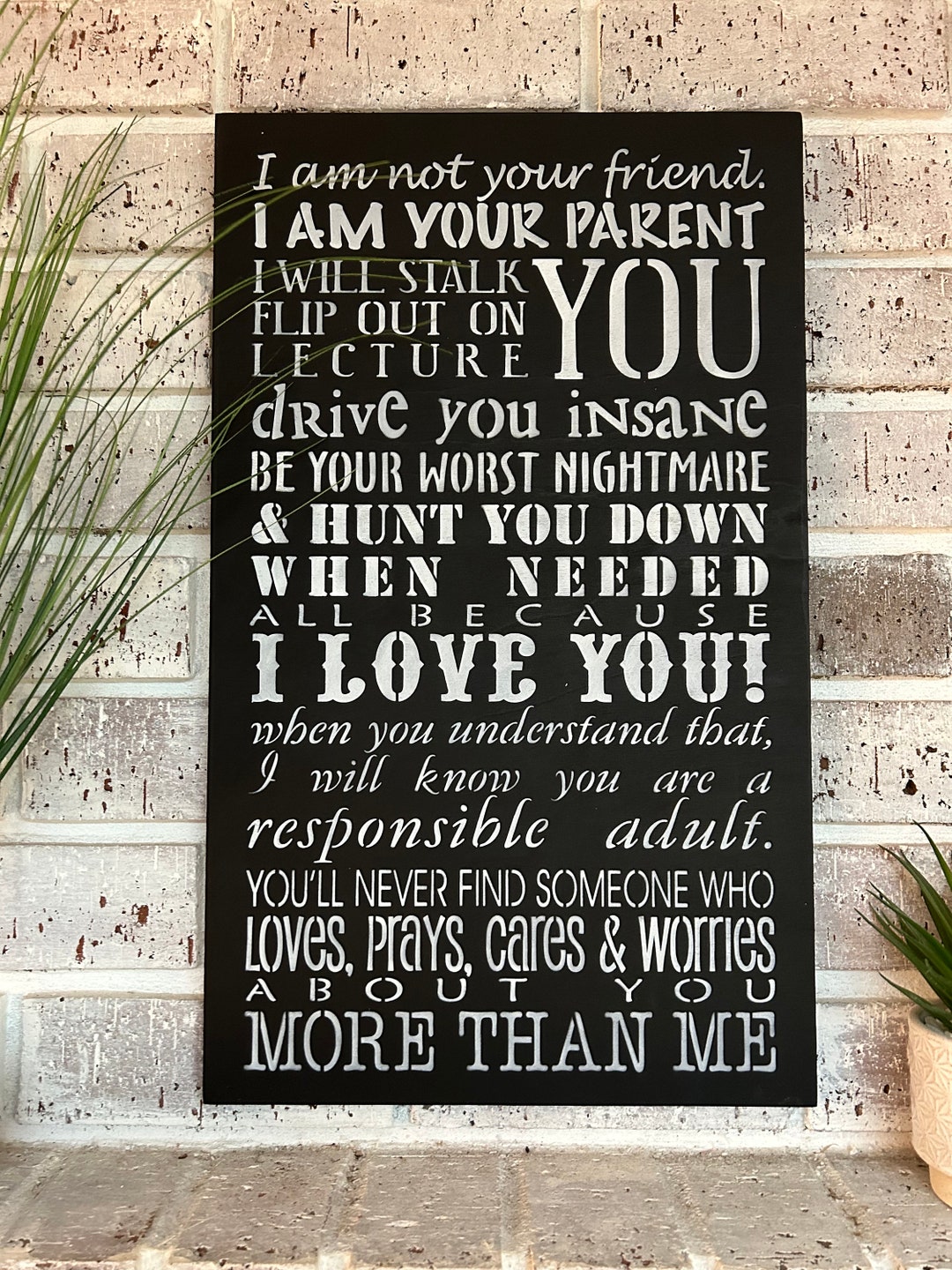 PARENTS PROMISE-I Am Your Parent/hand Painted/ Wood Sign/wall Decor ...