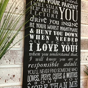 PARENTS PROMISE-I Am Your Parent/hand Painted/ Wood Sign/wall Decor ...