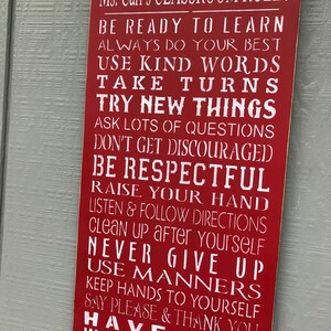Teacher Sign/ CLASSROOM RULES/ Hand Painted Wood Sign/ Teacher/ Back to ...
