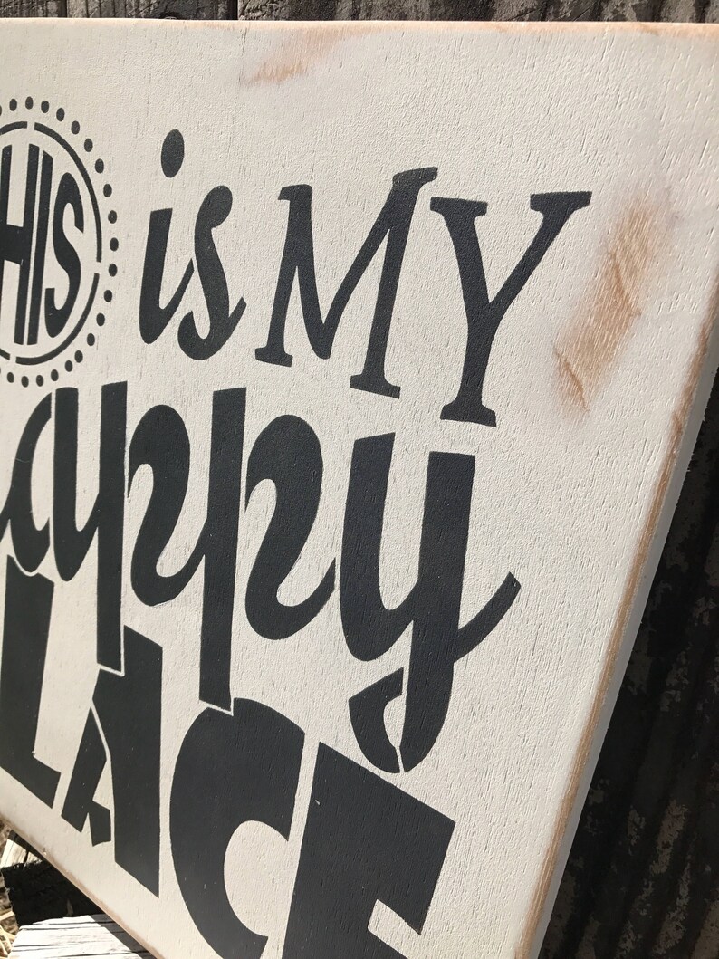 THIS Is My HAPPY Place Hand Painted Wood Sign Home Wall | Etsy