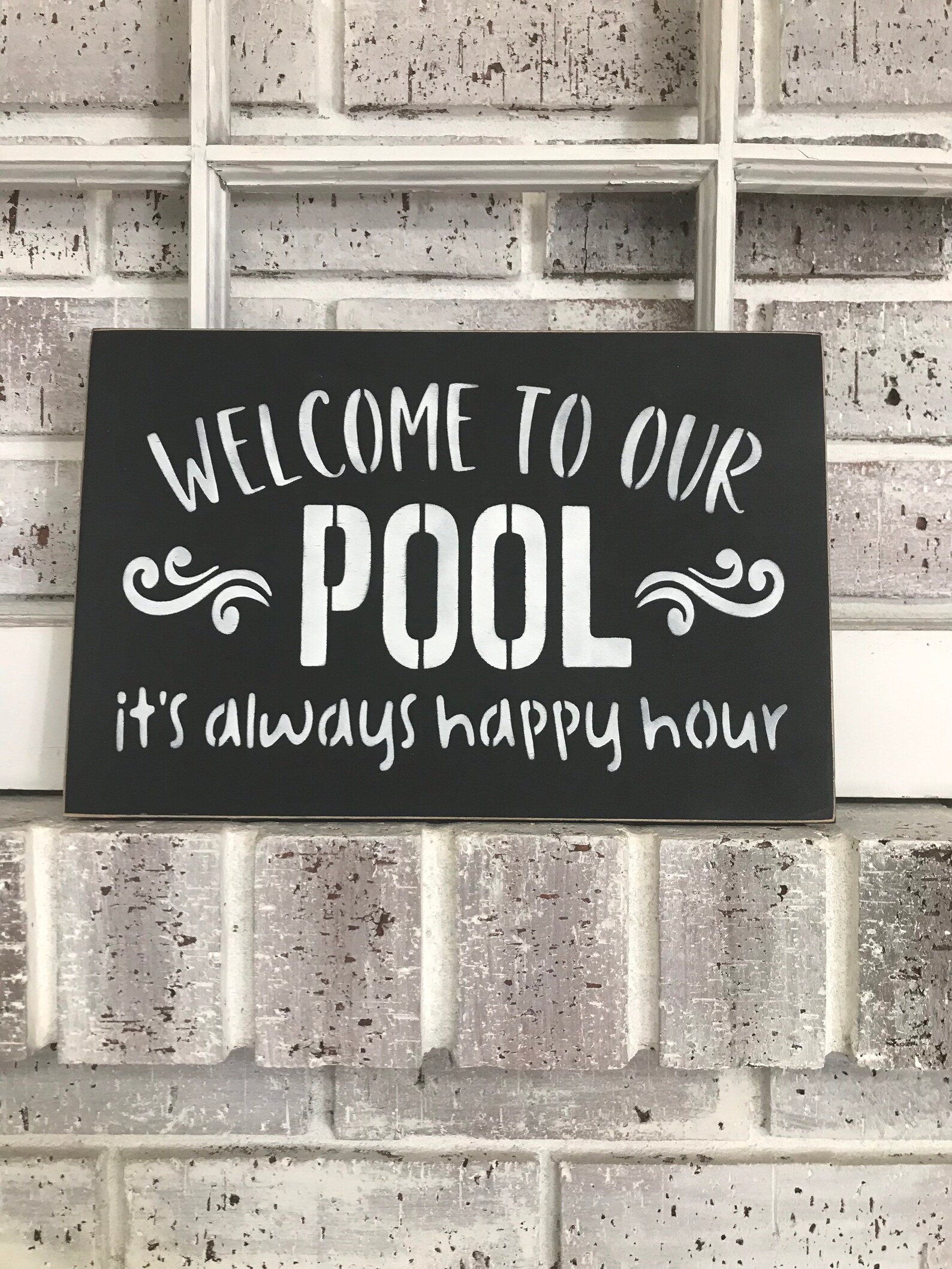 Welcome to Our Pool, It's Always Happy Hour, Summer Decor, Pool Sign ...