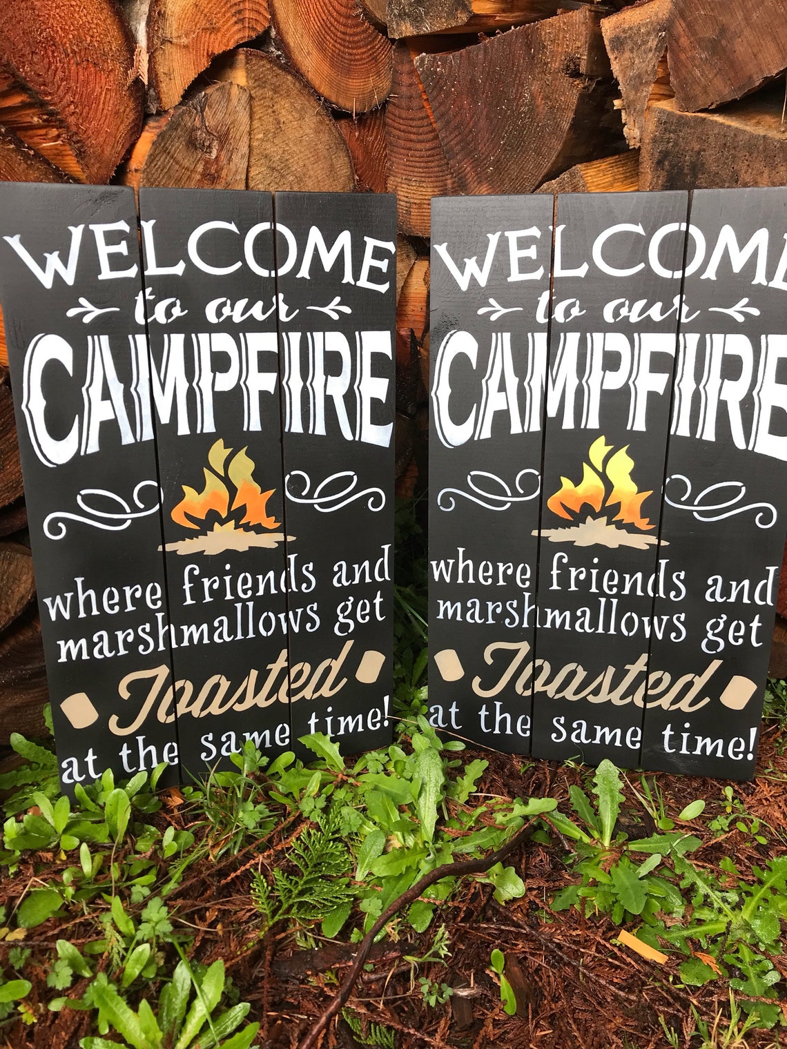 Welcome to Our Campfire//hand Painted// Wood Sign// Rustic Campfire ...