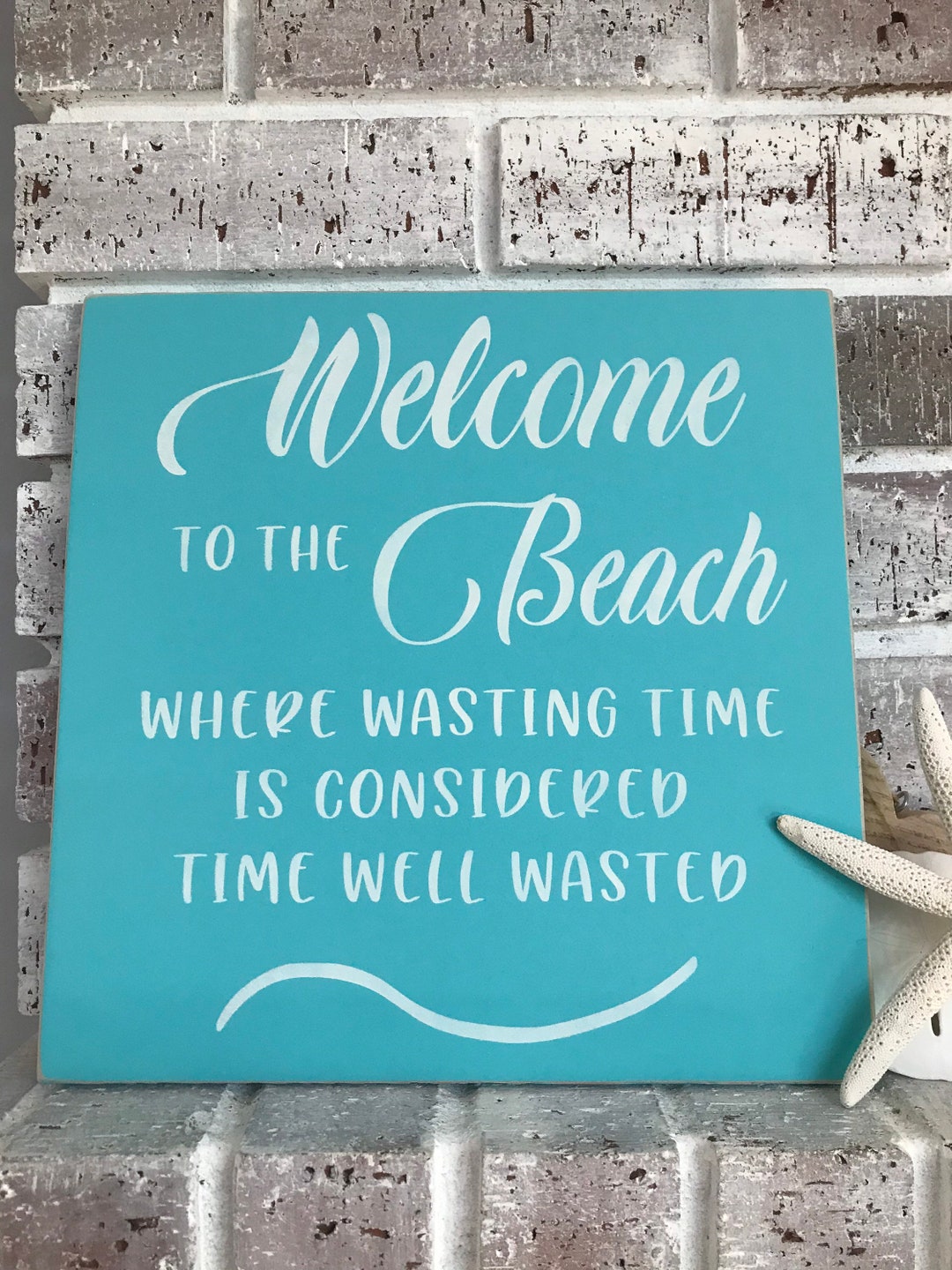 Welcome to the Beach/hand Painted/wood Sign/beach/welcome/12"x 12 ...