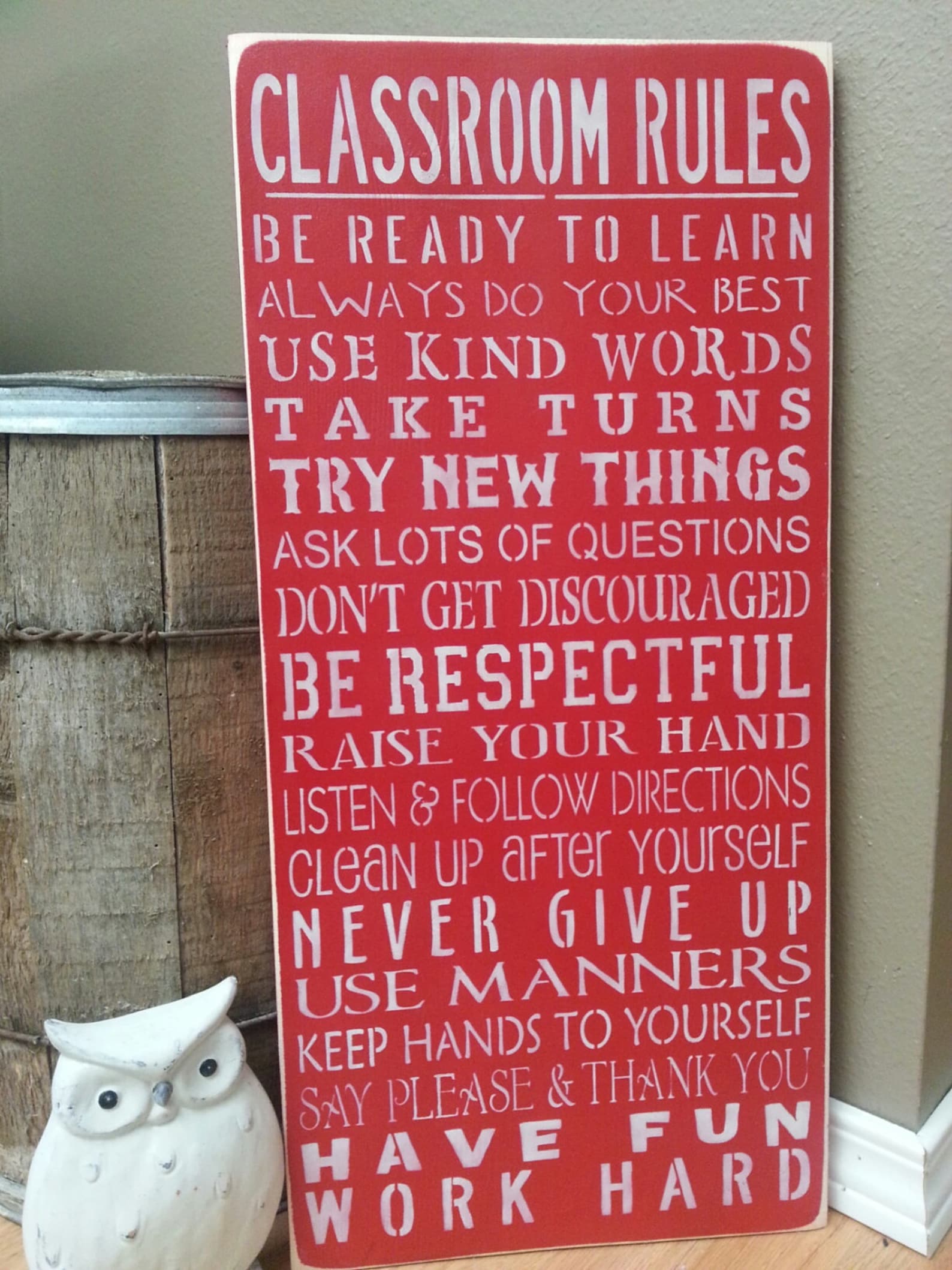 Teacher Sign/ CLASSROOM RULES/ Hand Painted Wood Sign/ | Etsy