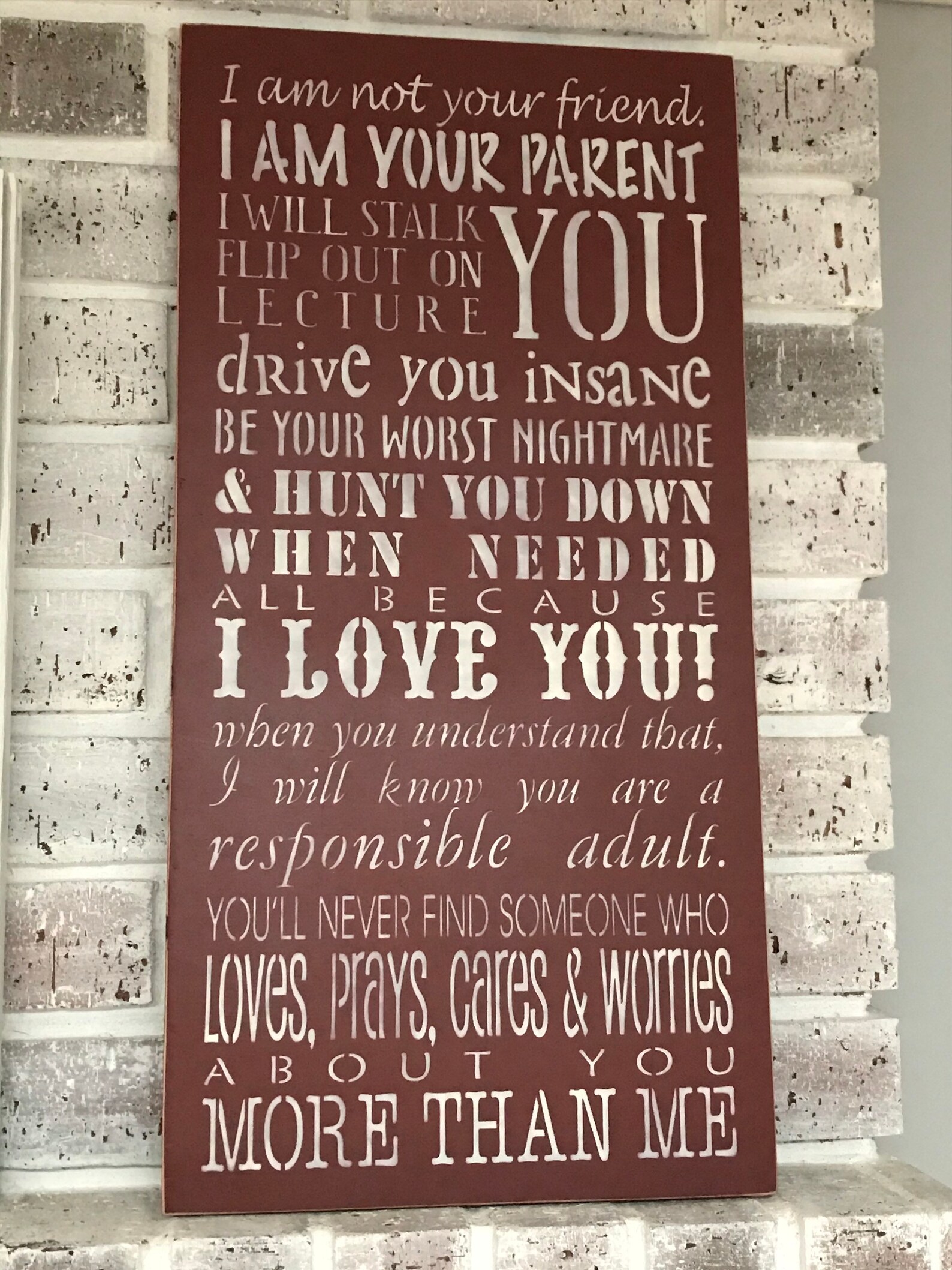 PARENTS PROMISE-I am your Parent/Hand Painted/ Wood Sign/Wall | Etsy