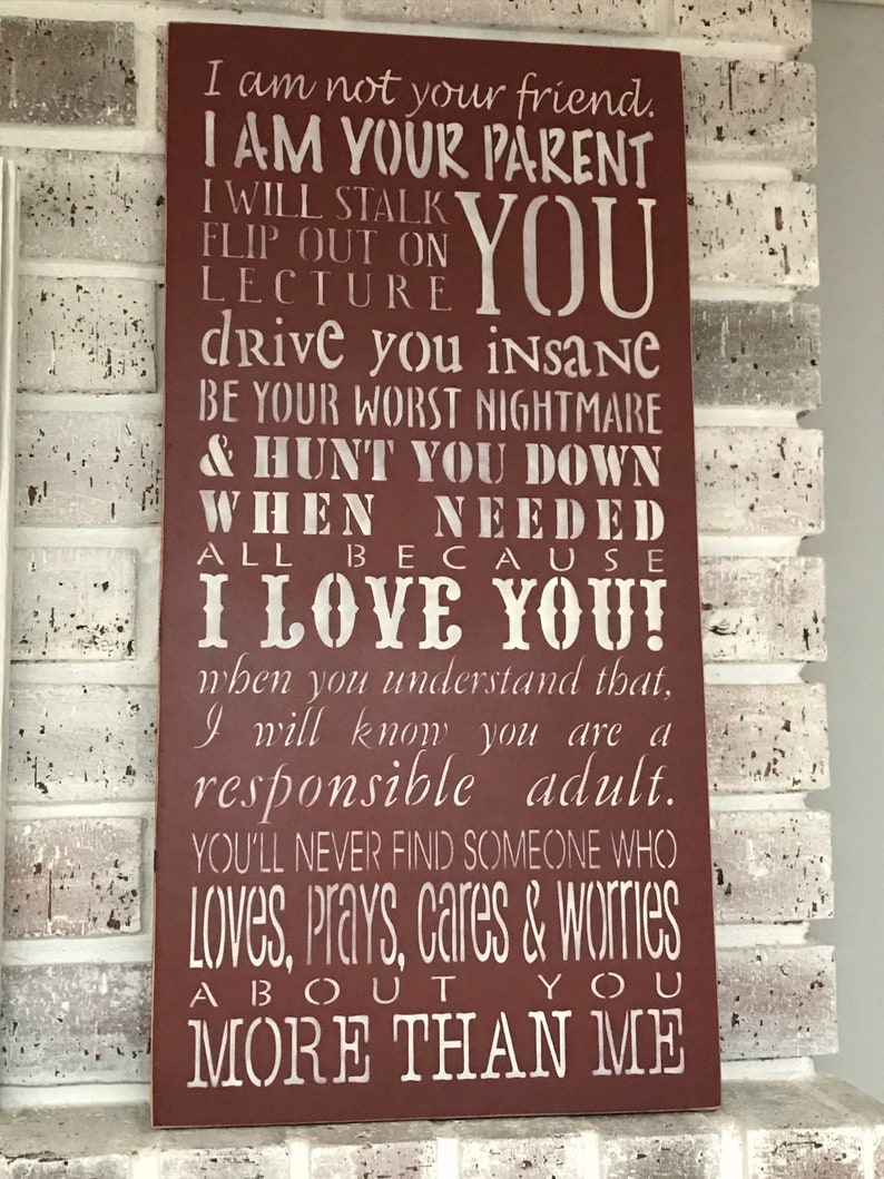 PARENTS PROMISE-I am your Parent/Hand Painted/ Wood Sign/Wall | Etsy