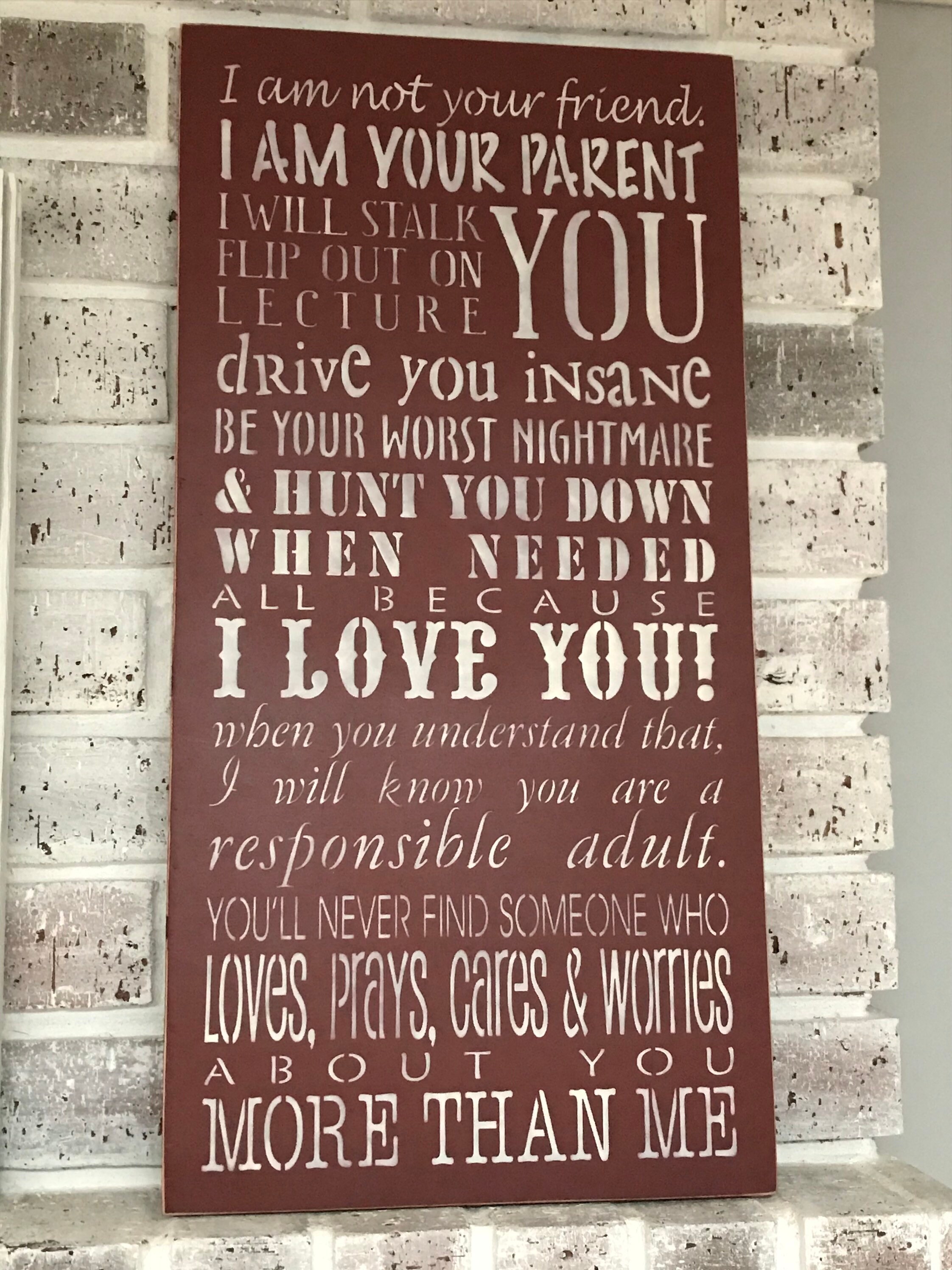 PARENTS PROMISE-I Am Your Parent/hand Painted/ Wood Sign/wall - Etsy ...