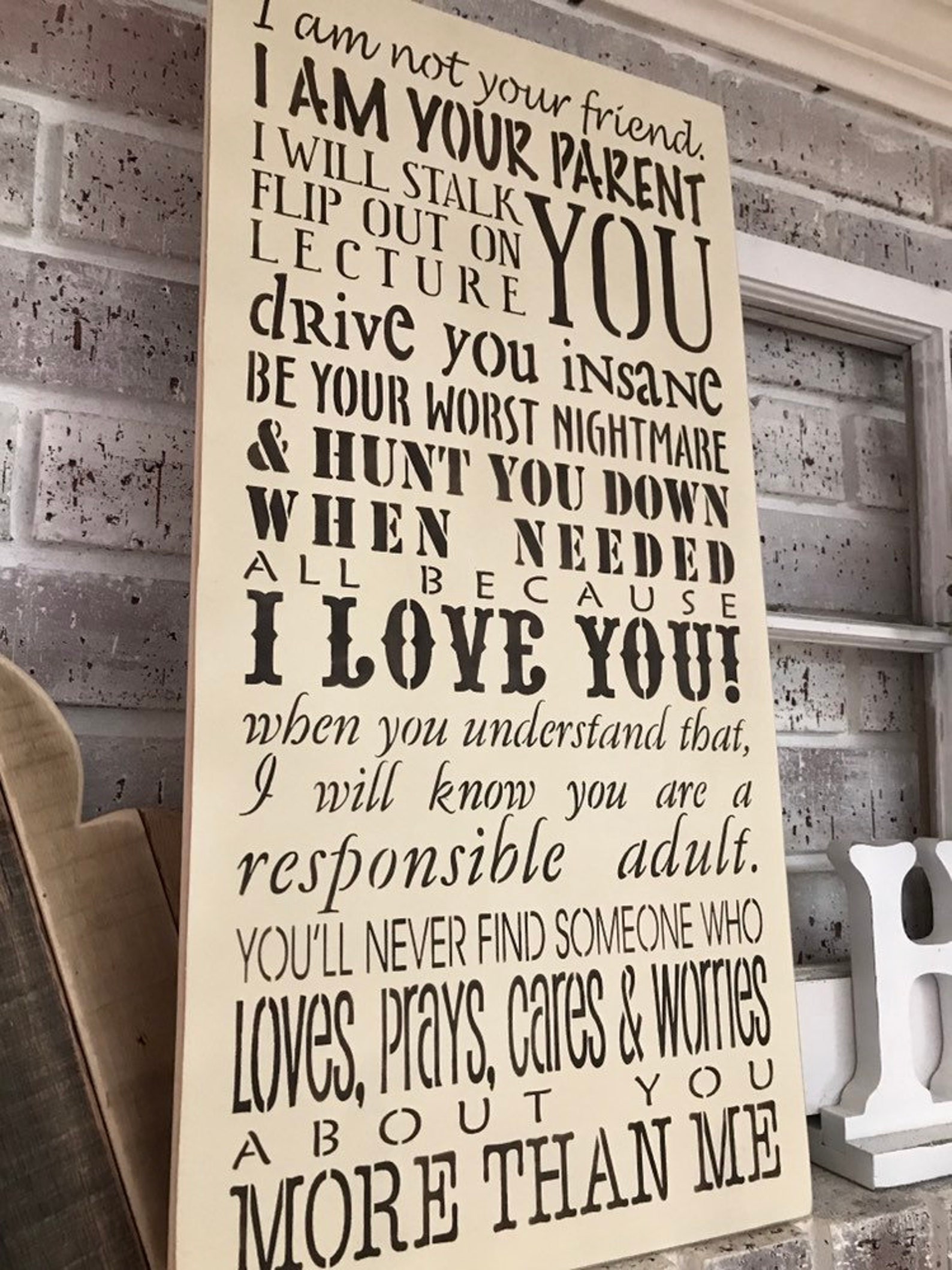 PARENTS PROMISE-I Am Your Parent/hand Painted/ Wood Sign/wall - Etsy ...