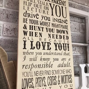 PARENTS PROMISE-I Am Your Parent/hand Painted/ Wood Sign/wall Decor ...