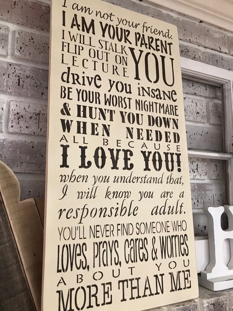 PARENTS PROMISE-I Am Your Parent/hand Painted/ Wood Sign/wall - Etsy ...