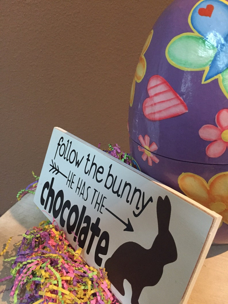 Easter SignFollow the BunnyChocolate Easter DecorEaster | Etsy